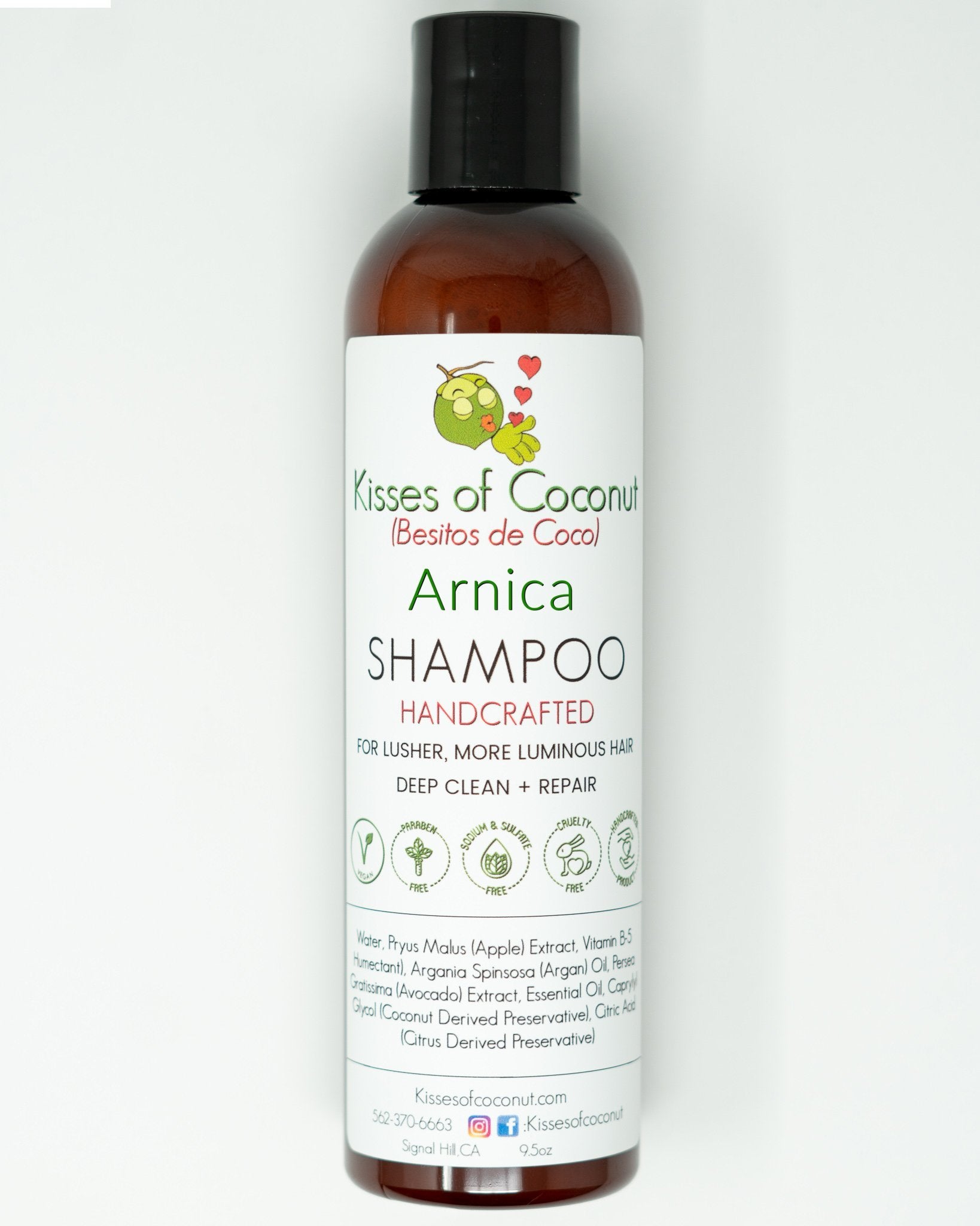 Arnica Shampoo: Deep Clean + Repair | Kisses of Coconut