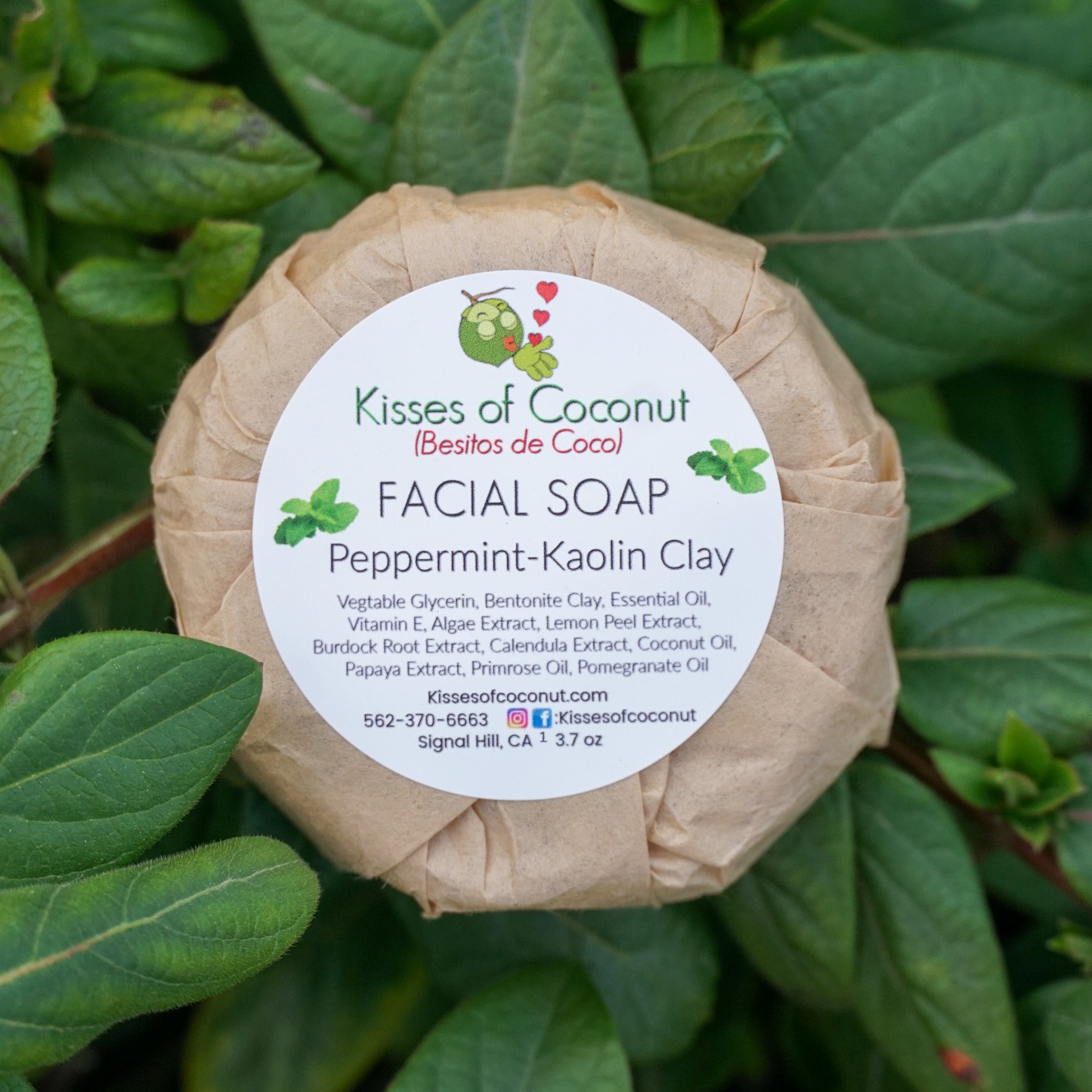 Peppermint Kaolin Clay Facial Soap | Kisses of Coconut